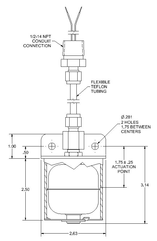 MSB5600 Float Switch – Slosh-Shielded Stainless Steel Control